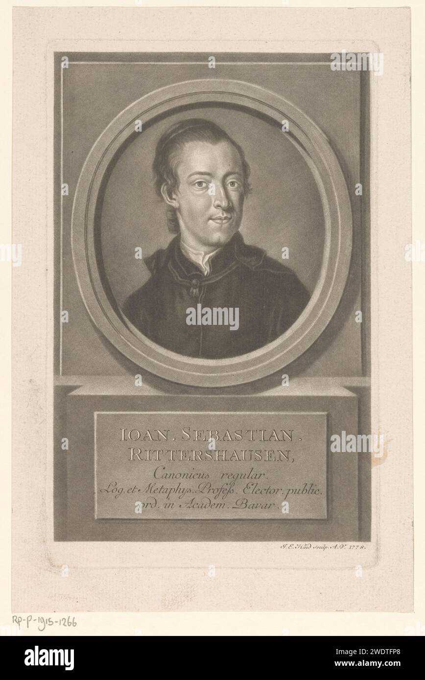 Portrait van Joseph Sebastian von Rittershausen, Johann Elias Haid ...