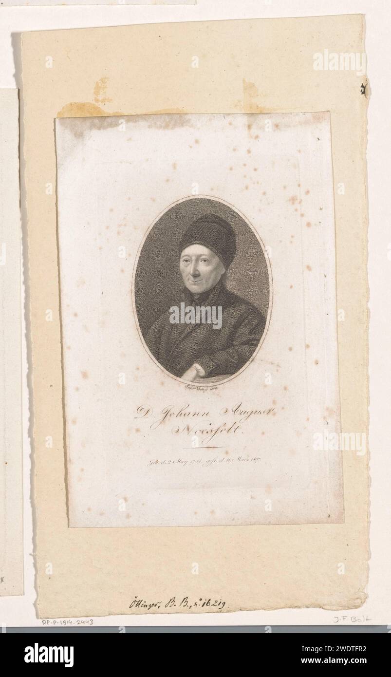Portrait van Johan August Noesselt, Johann Friedrich Bolt, 1809 print ...