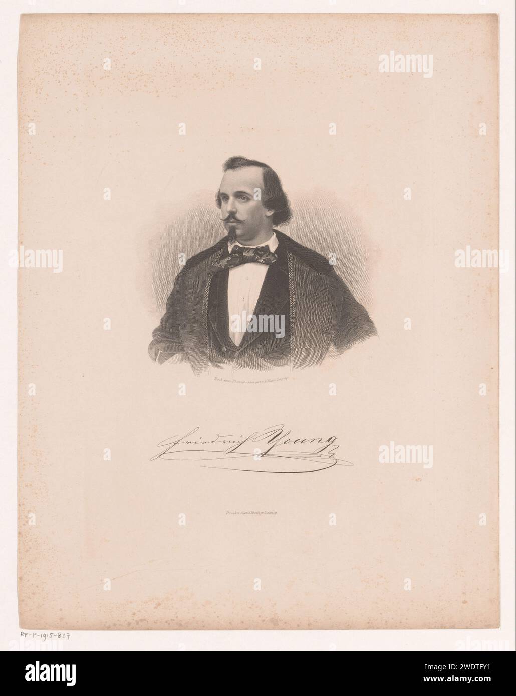 PortraT van Friedrich Young, August Weger, After Anonymous, 1860 - 1892 ...