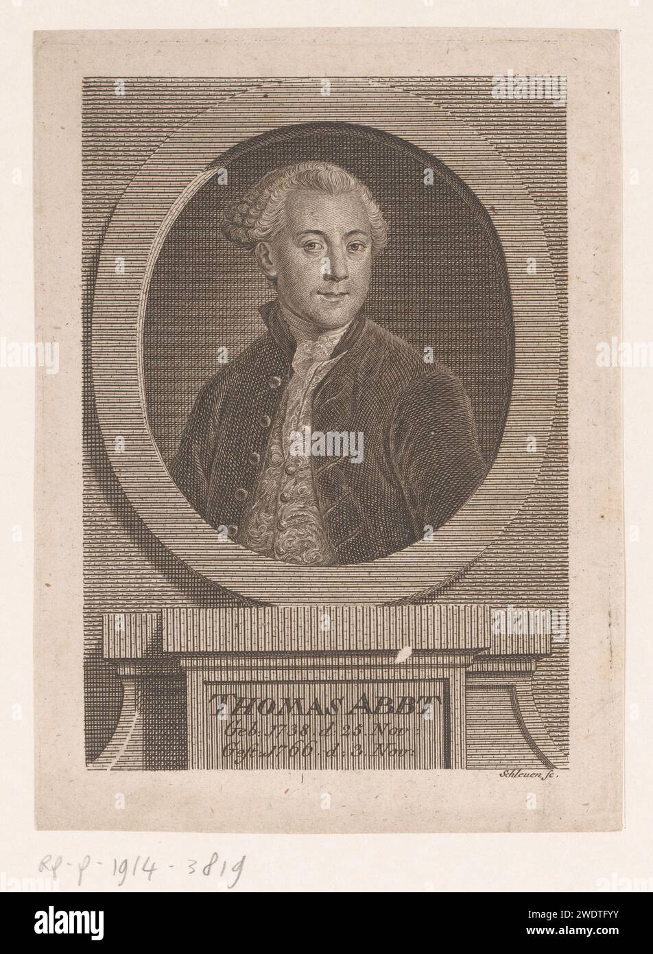 PortraT van Thomas Abbt, Johann David Schleuen (I), 1766 - 1771 print ...