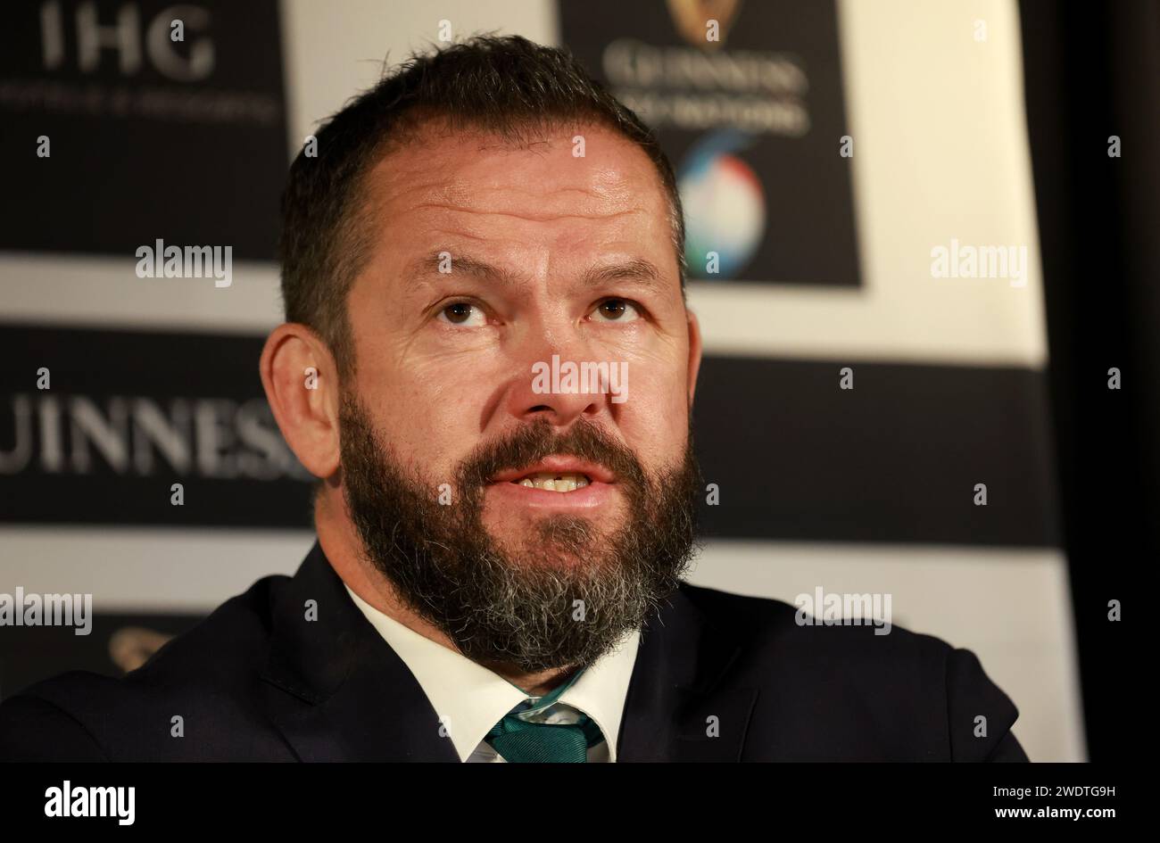 Ireland head coach Andy Farrell during the 2024 Guinness Men's Six Nations Launch at the ...