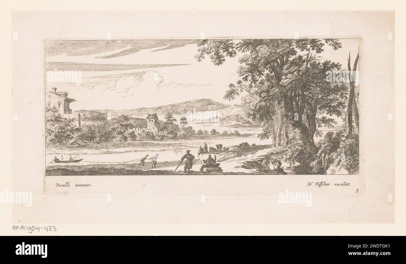 Rivierlandschap, anonymous, Nicolas Perelle, after Adam Perelle, after ...