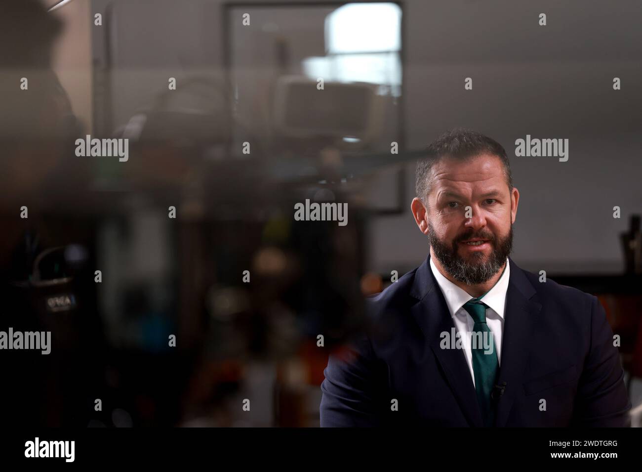 Ireland head coach Andy Farrell during the 2024 Guinness Men's Six Nations Launch at the ...