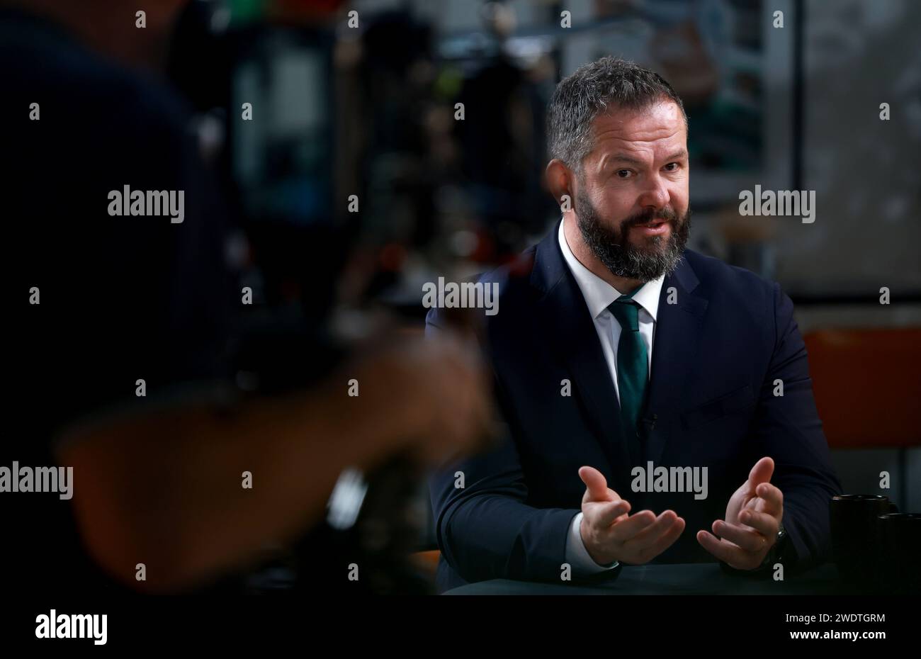 Ireland head coach Andy Farrell during the 2024 Guinness Men's Six Nations Launch at the ...