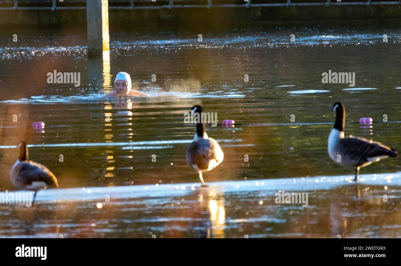 Pic shows: Early morning swimmers at Hampstead Ponds brave -3 ...