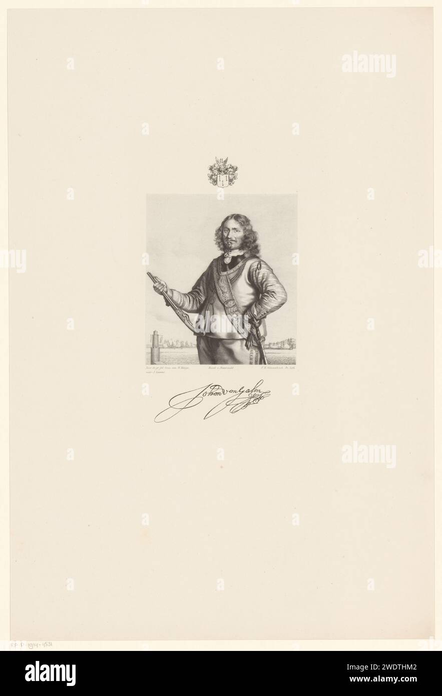 Portrait of Jan van Galen, Frederik Hendrik Weissenbruch, after Michiel ...