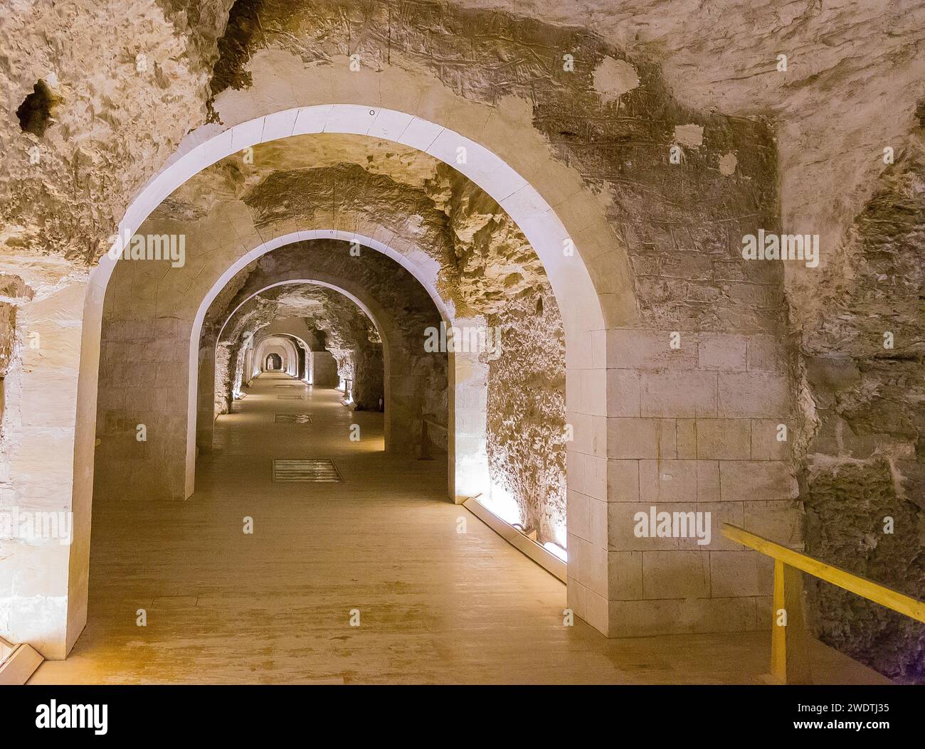 Egypt, Saqqara, Serapeum necropolis : Restored corridors Stock Photo ...