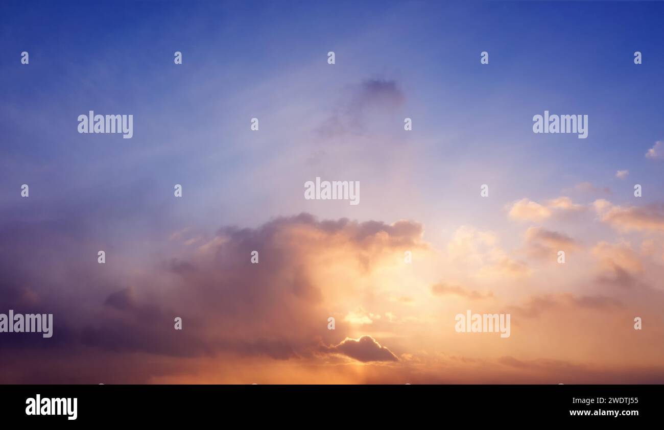 Beautiful sunset sky with pastel colored clouds. Nature background ...