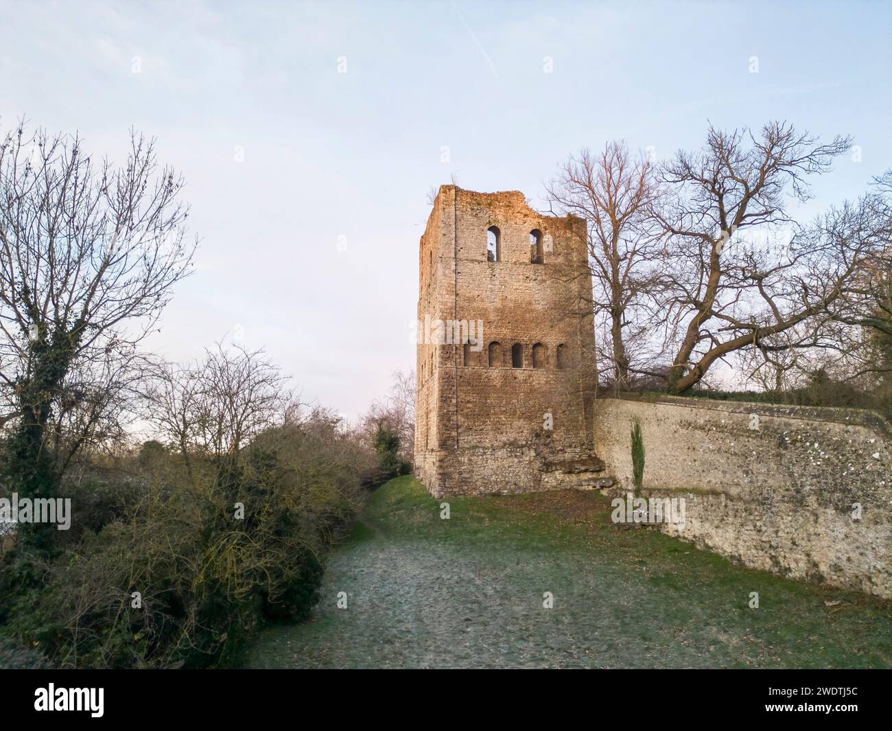 aerial view of st leonards tower in west malling. The Norman tower was ...