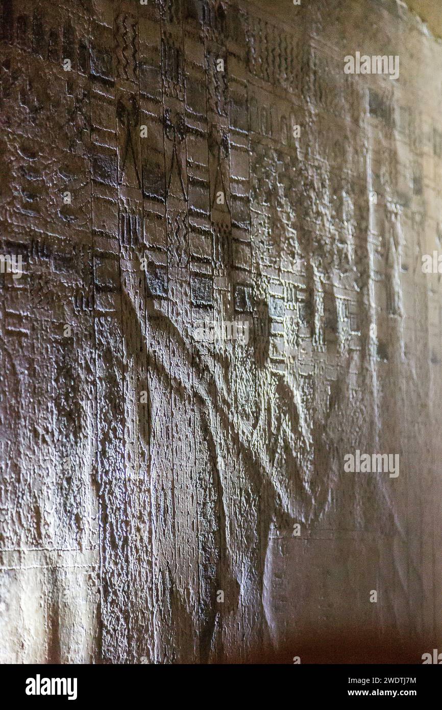 Egypt, Saqqara, Unas pyramid, palace facade imitation on alabaster ...