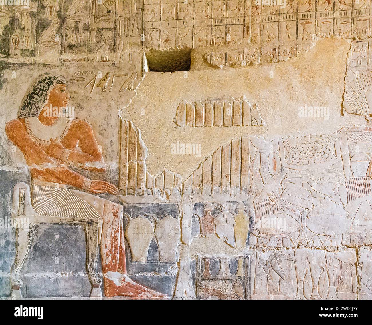 Egypt, Saqqara, tomb of Mehu, defunct before a great offer Stock Photo ...