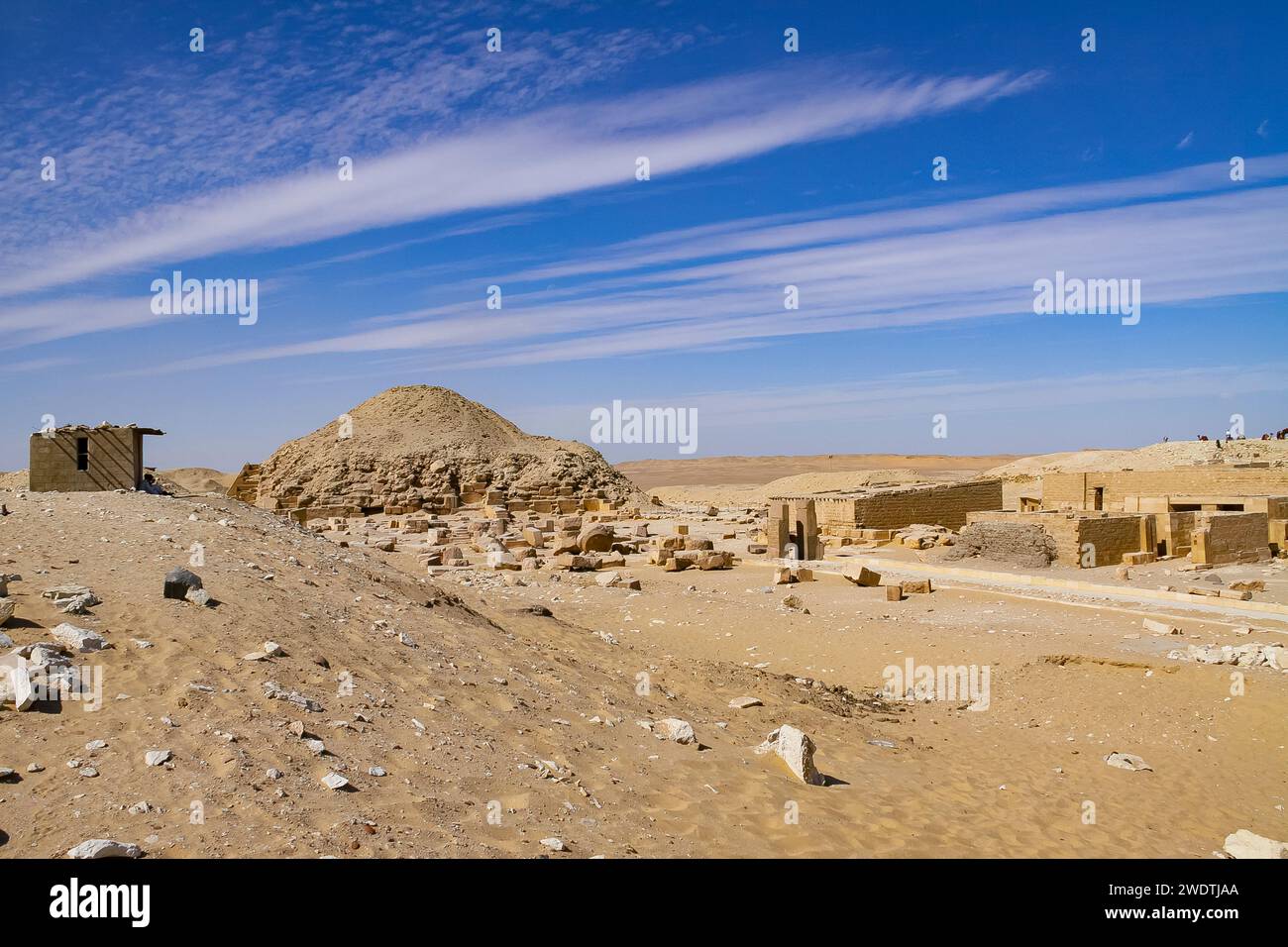 Egypt, Saqqara, Unas pyramid, its mortuary temple and its causeway ...