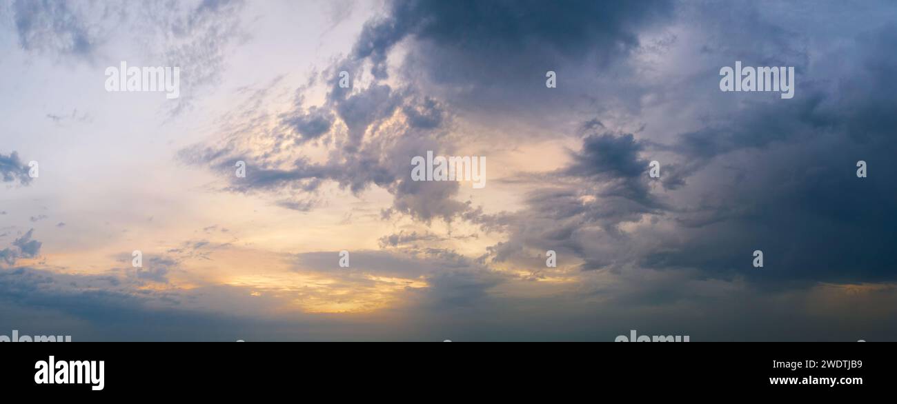 Dramatic sunset with twilight color sky and clouds hi-res stock ...