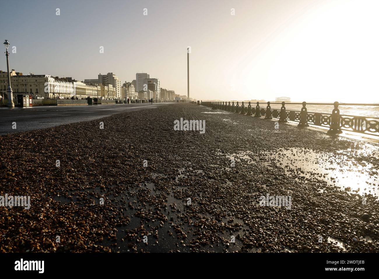 Hove Promenade, City of Brighton & Hove, East Sussex, UK. Stones thrown ...