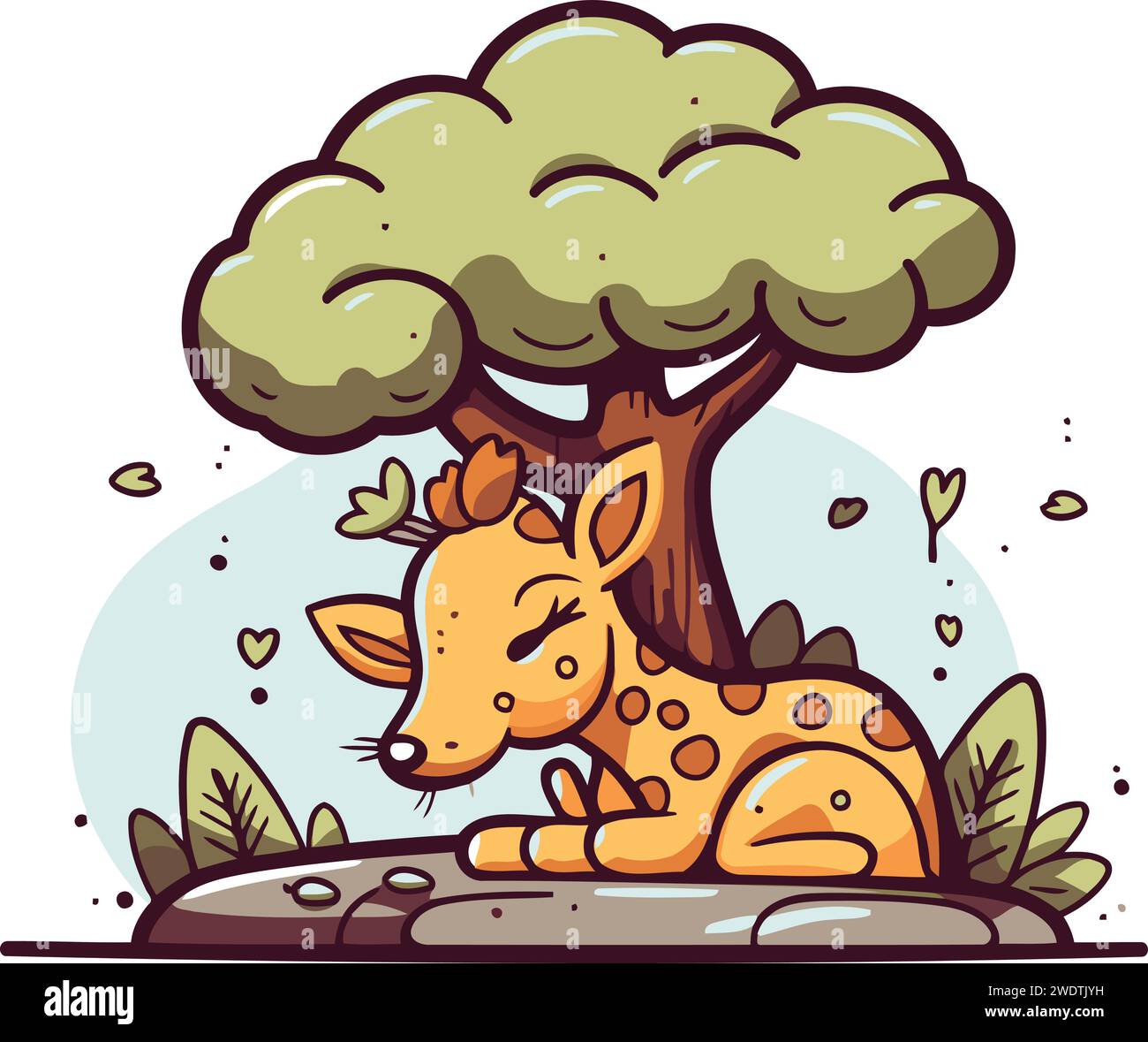 Animal sleeping in tree Stock Vector Images - Alamy