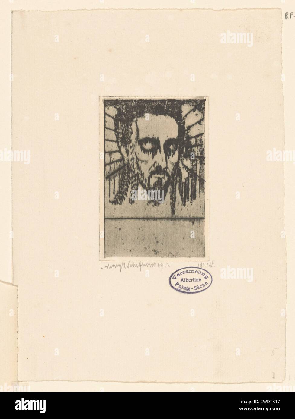 Head of Christ, Lodewijk Schelfhout, 1917 print The head of Christ ...