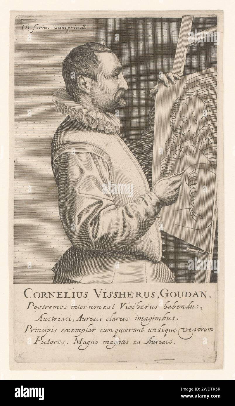 Portrait of Cornelis Visscher, Robert de Baudous, Hendrick Hondius (I ...