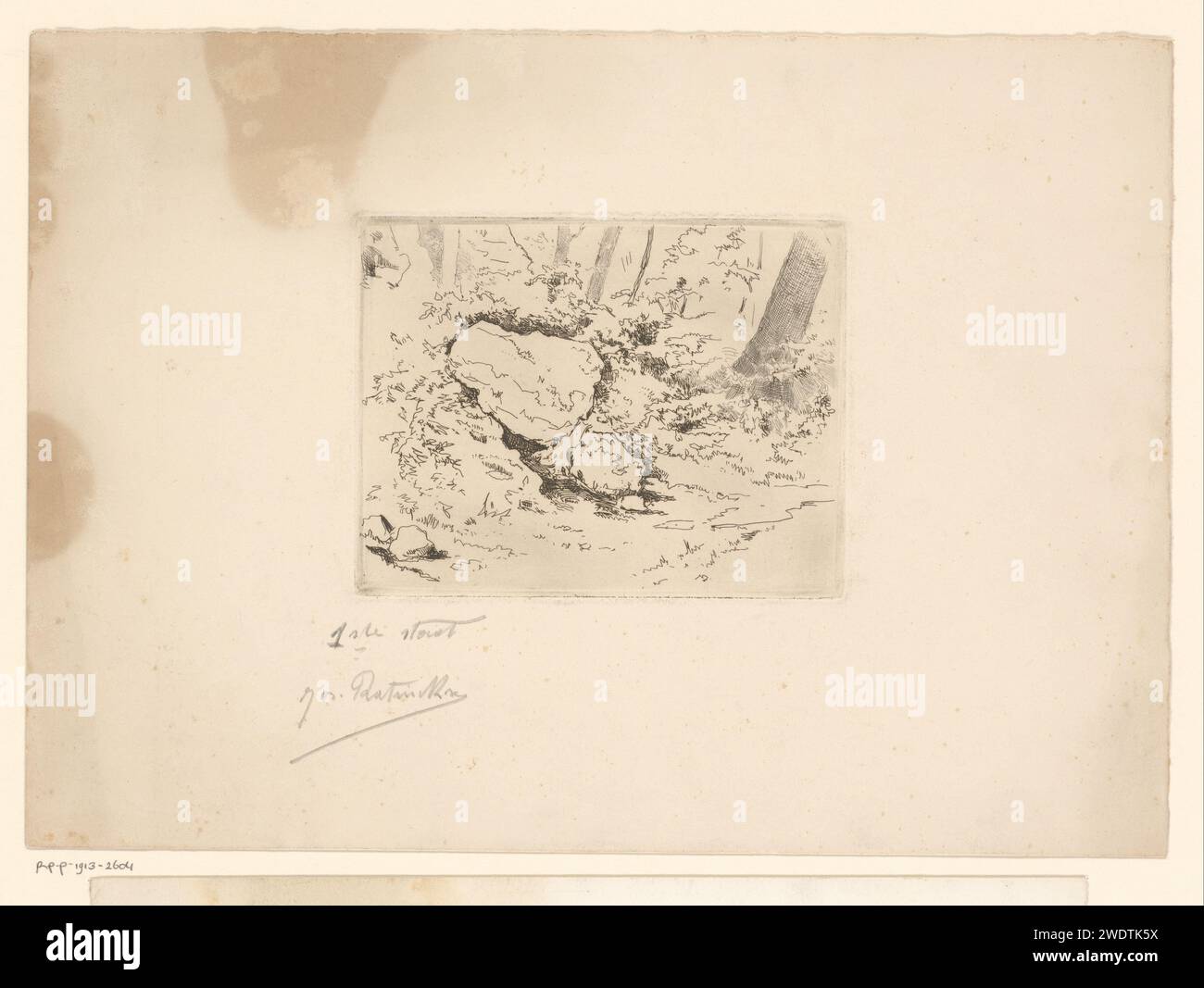 Two stones in a forest landscape, Jos Ratinckx, 1870 - 1913 print paper ...