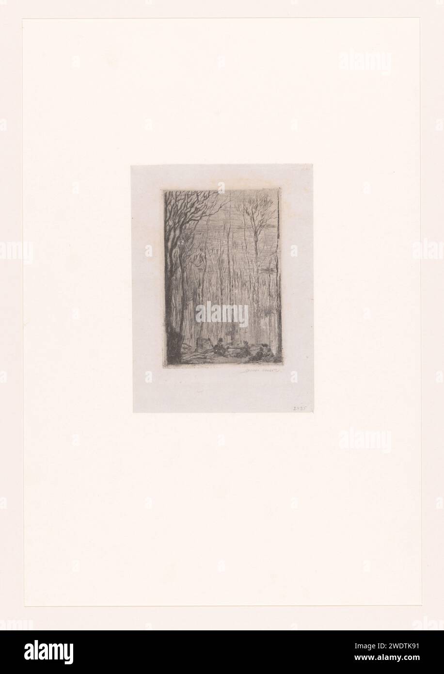 Figures in the forest at Groenendael, James Ensor, 1888 print paper ...