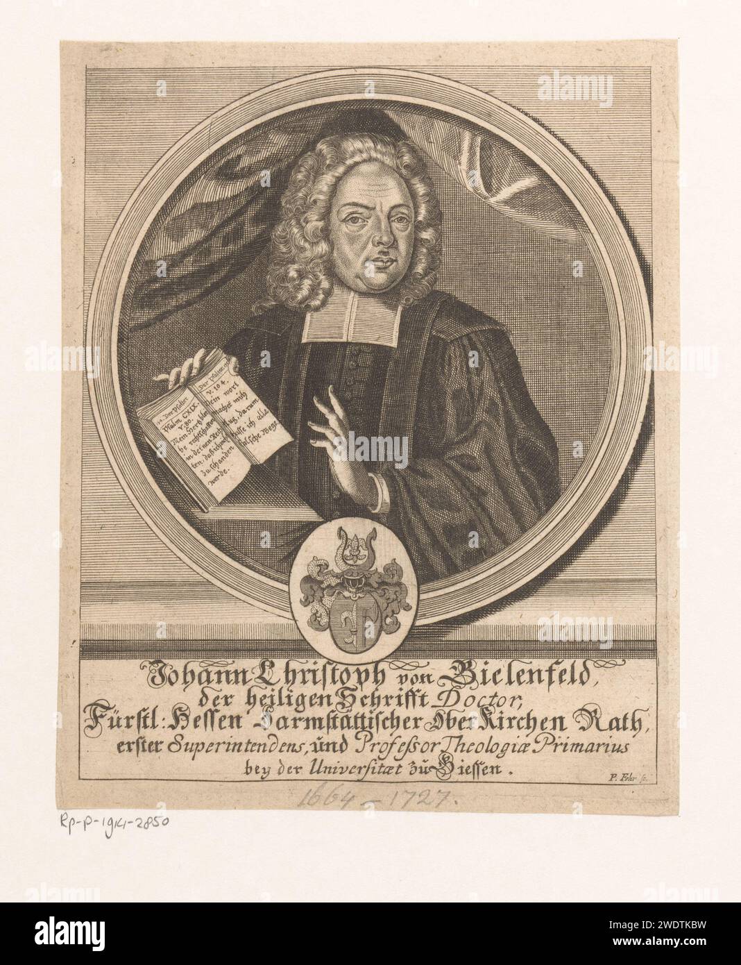 Portrait van Christoph von Bilefeld, Peter Fehr, 1691 - 1740 print The ...