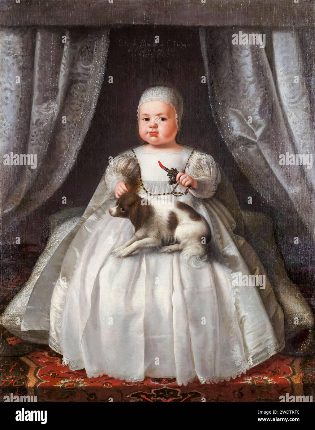 Charles II of England (1630-1685), as a baby, portrait painting in oil ...