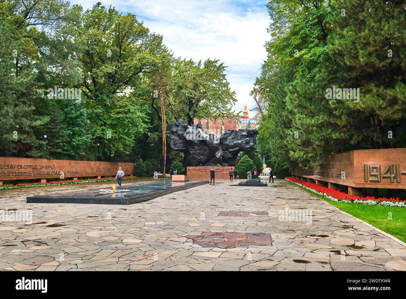 A view of the center, main section of the memorial, using the theme of ...