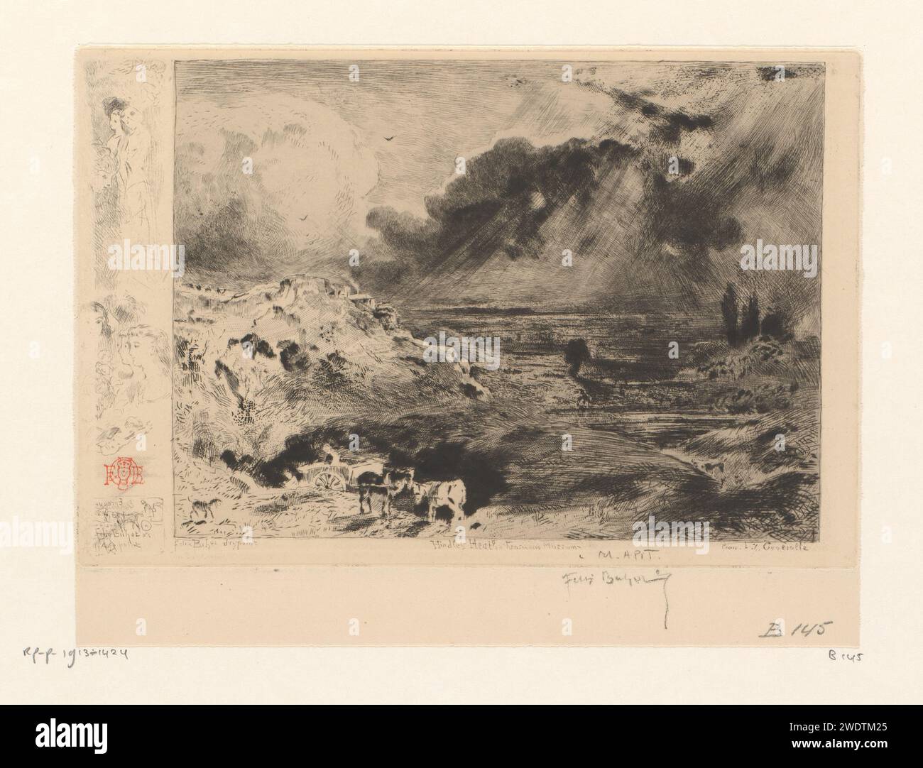 Onweer, Félix Hilaire Buhot, after John Constable, 1857 - 1898 print ...