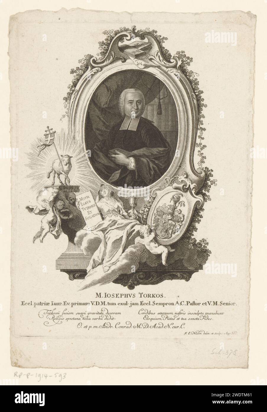 Portret is Joseph Torkos, Johann Esaias Nilson, 1731 - 1788 print ...