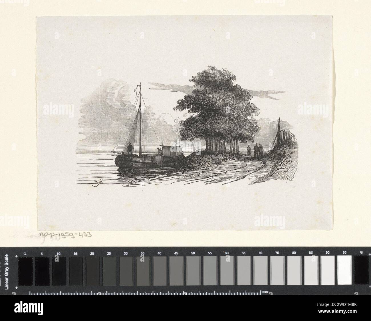 River landscape with a tjalk, Frederik Hendrik Weissenbruch, after Jan ...