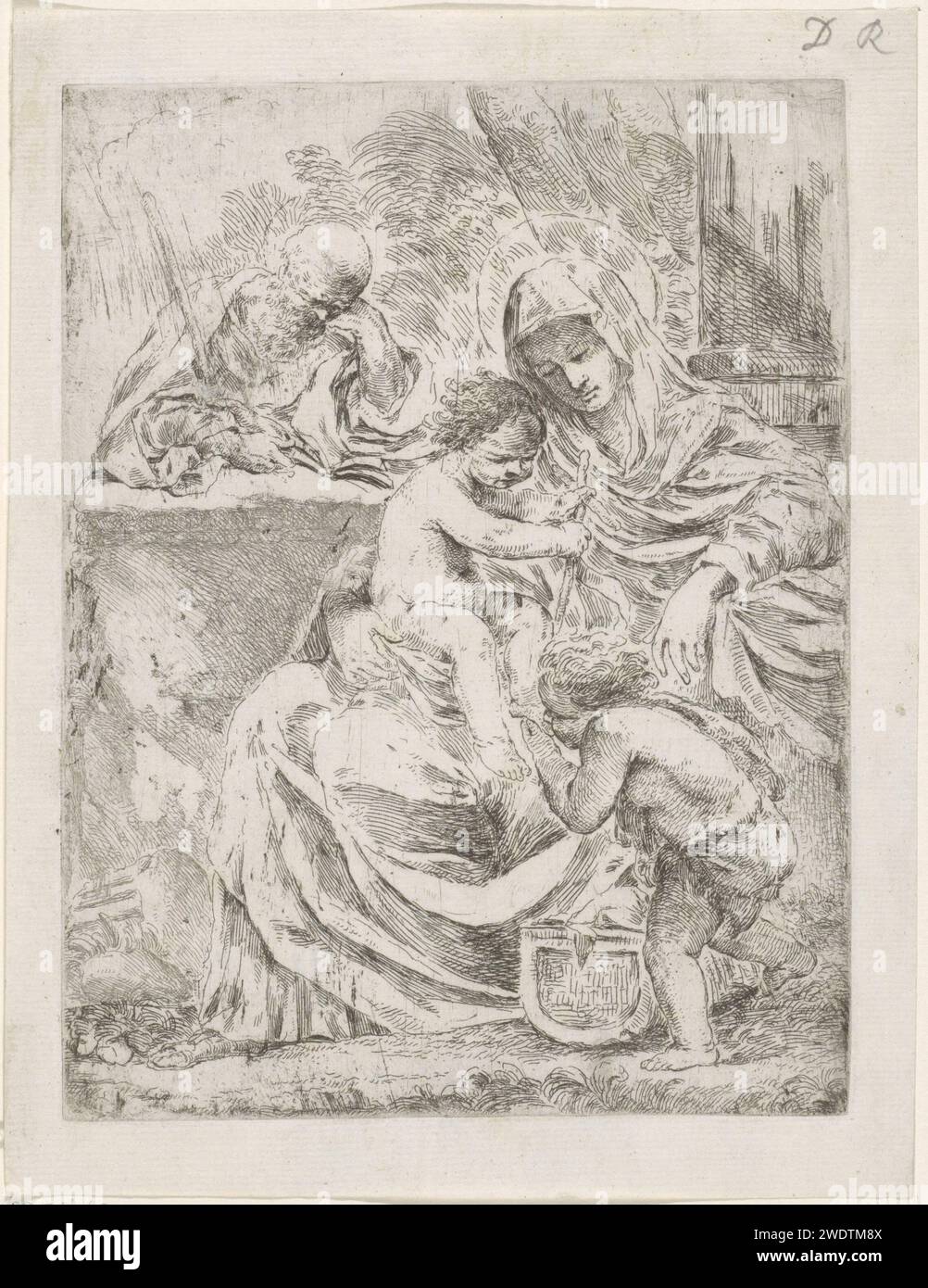 Holy family with Johannes, Francesco Amato, c. 1585 - c. 1620 print ...