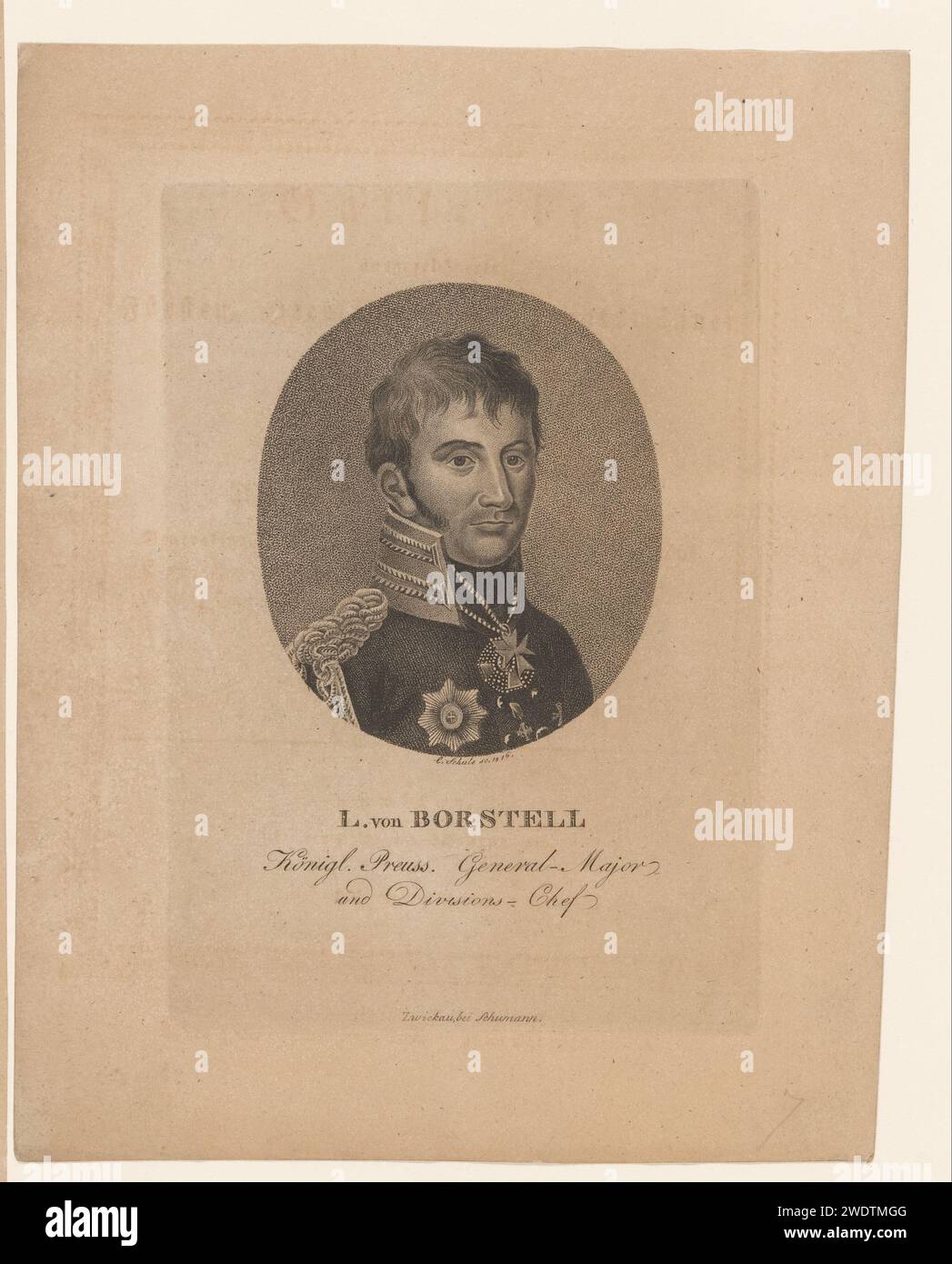 L. von Borstell, Christian Schule, 1816 print Portrait of Ludwig von ...