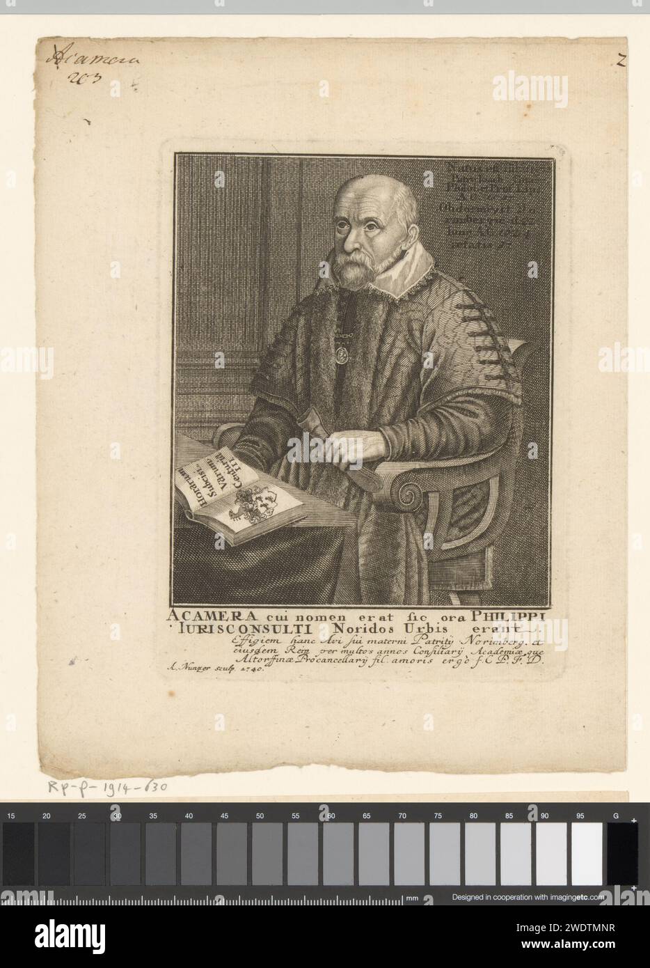 Portret Van Philipp Chamberlain, Andreas Nunzer, 1740 print paper ...