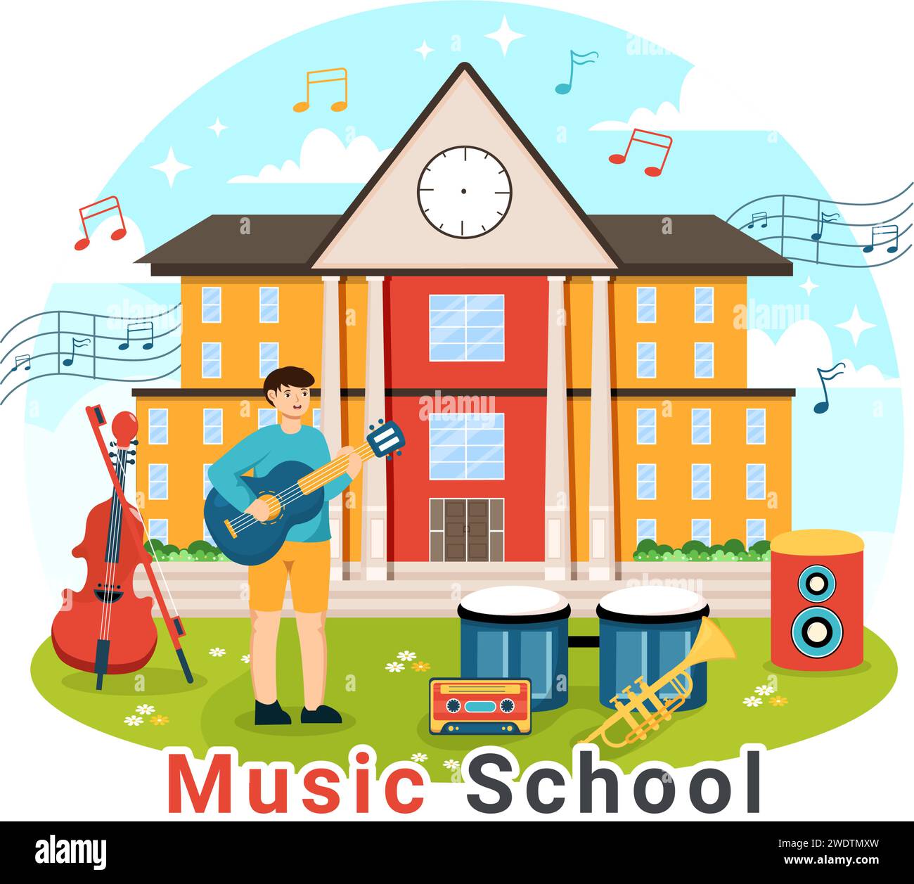 Children in music lesson Stock Vector Images - Alamy