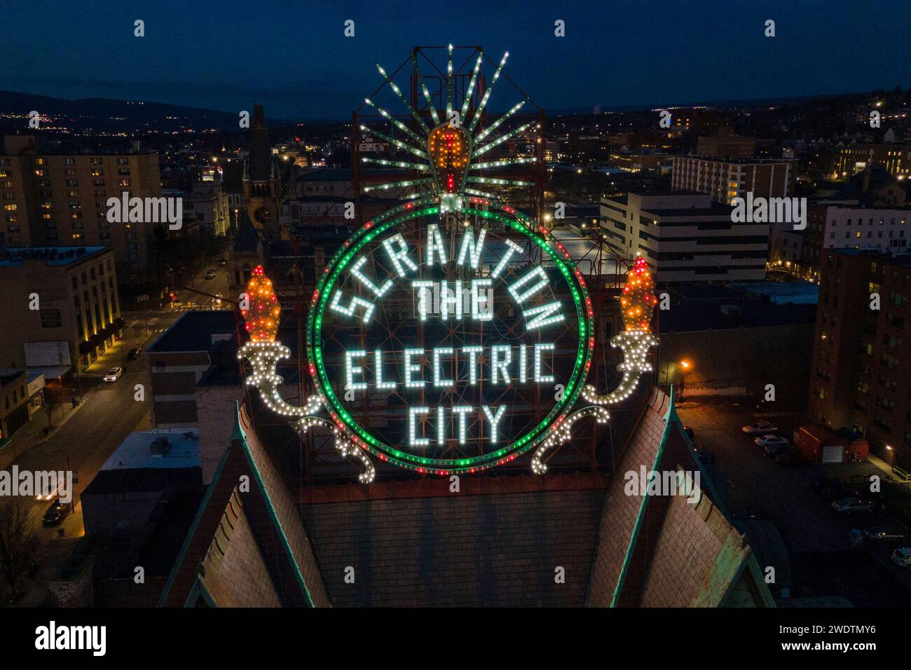 The "Scranton the Electric City" sign is on the Scranton Electric ...