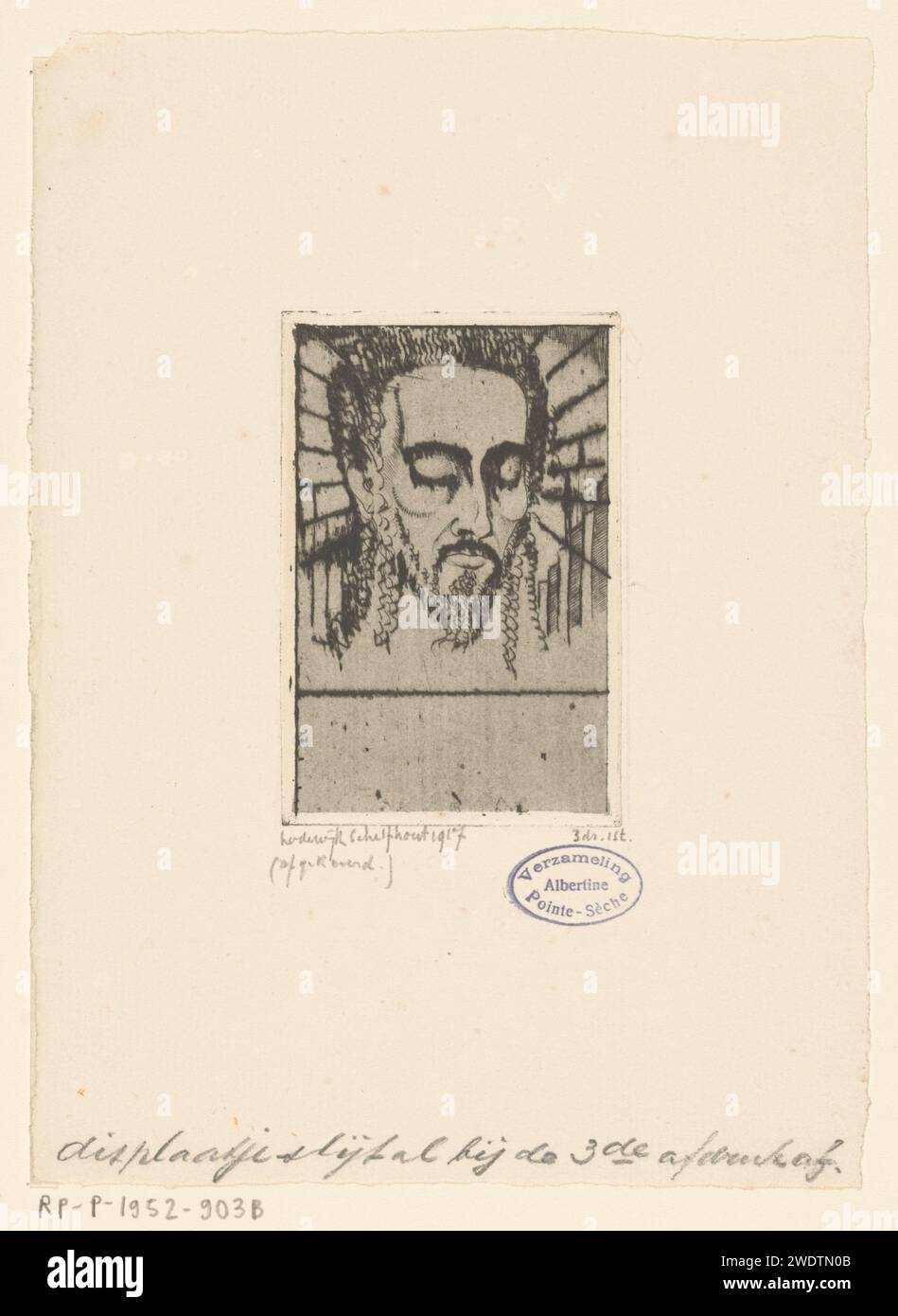 Head of Christ, Lodewijk Schelfhout, 1917 print The head of Christ ...