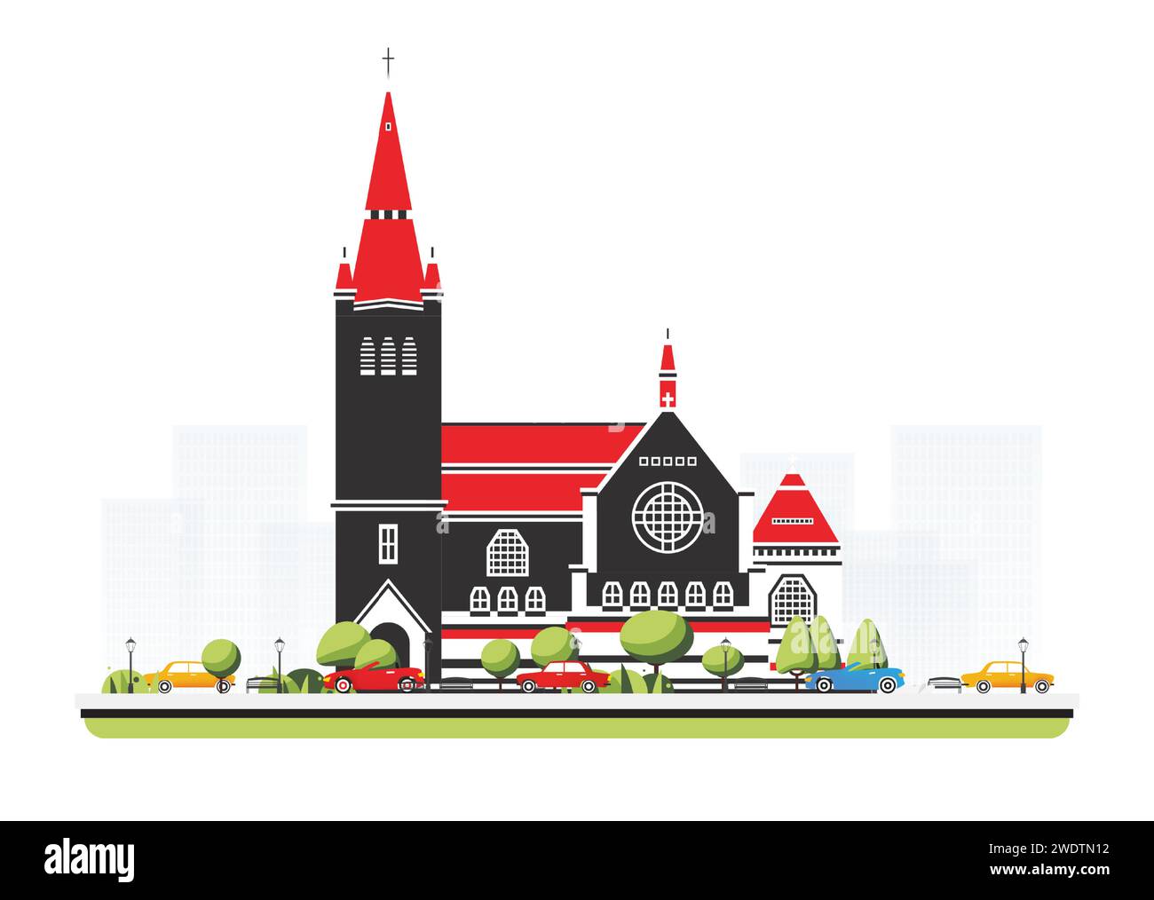 House at the cathedral Stock Vector Images - Alamy