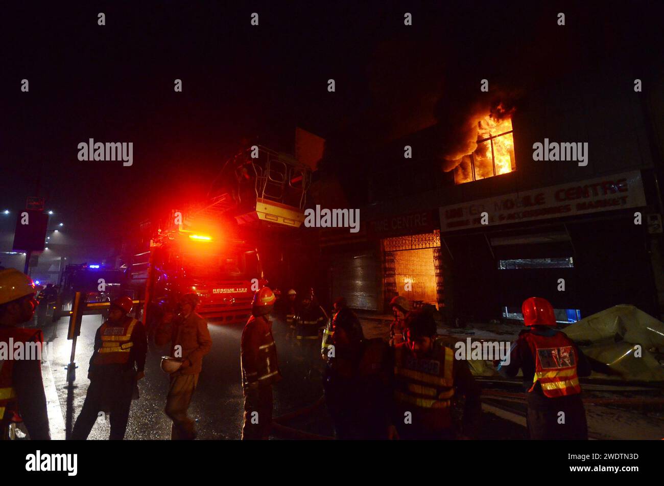 Peshawar, Peshawar, Pakistan. 22nd Jan, 2024. A fire broke out in a ...