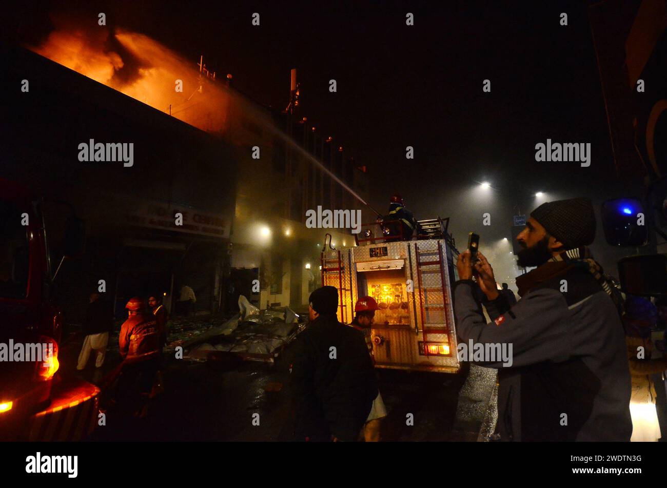 Peshawar, Peshawar, Pakistan. 22nd Jan, 2024. A fire broke out in a ...