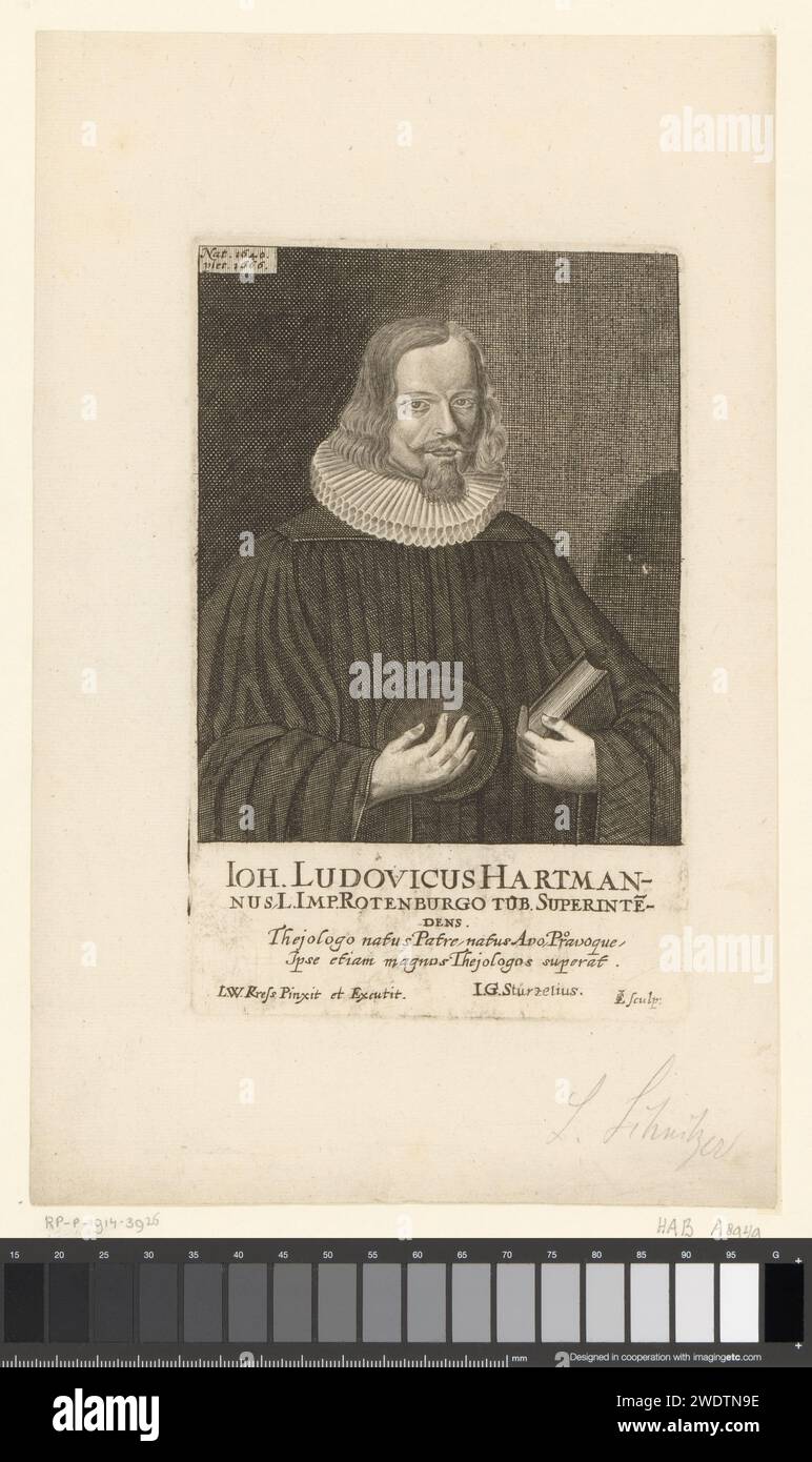 Portrait van Johann Ludwig Hartmann, Lukas Schnitzer, After L.W. Kress ...