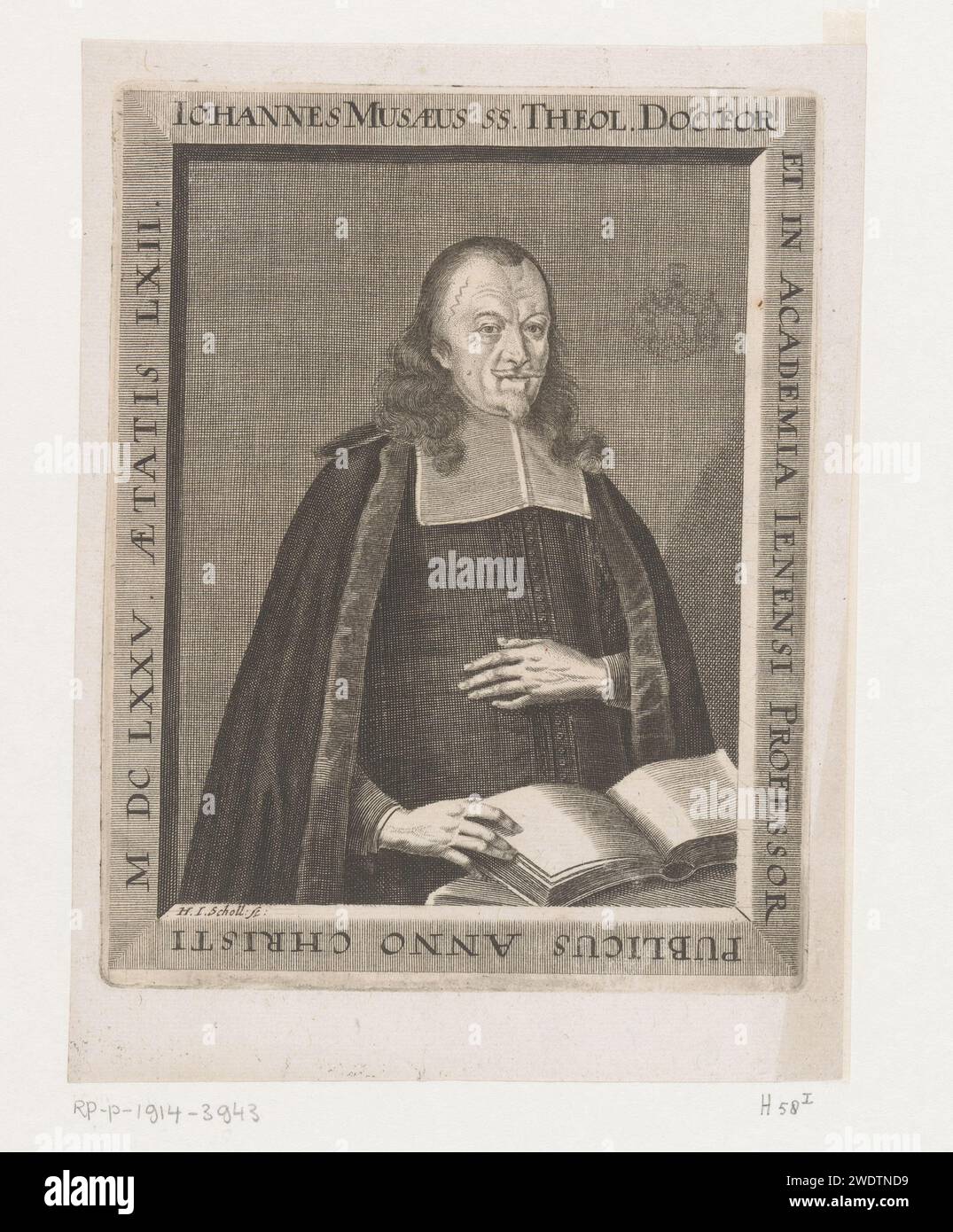 Portrait of Johanes Musaeus at the age of 62, Johann Jacob ...