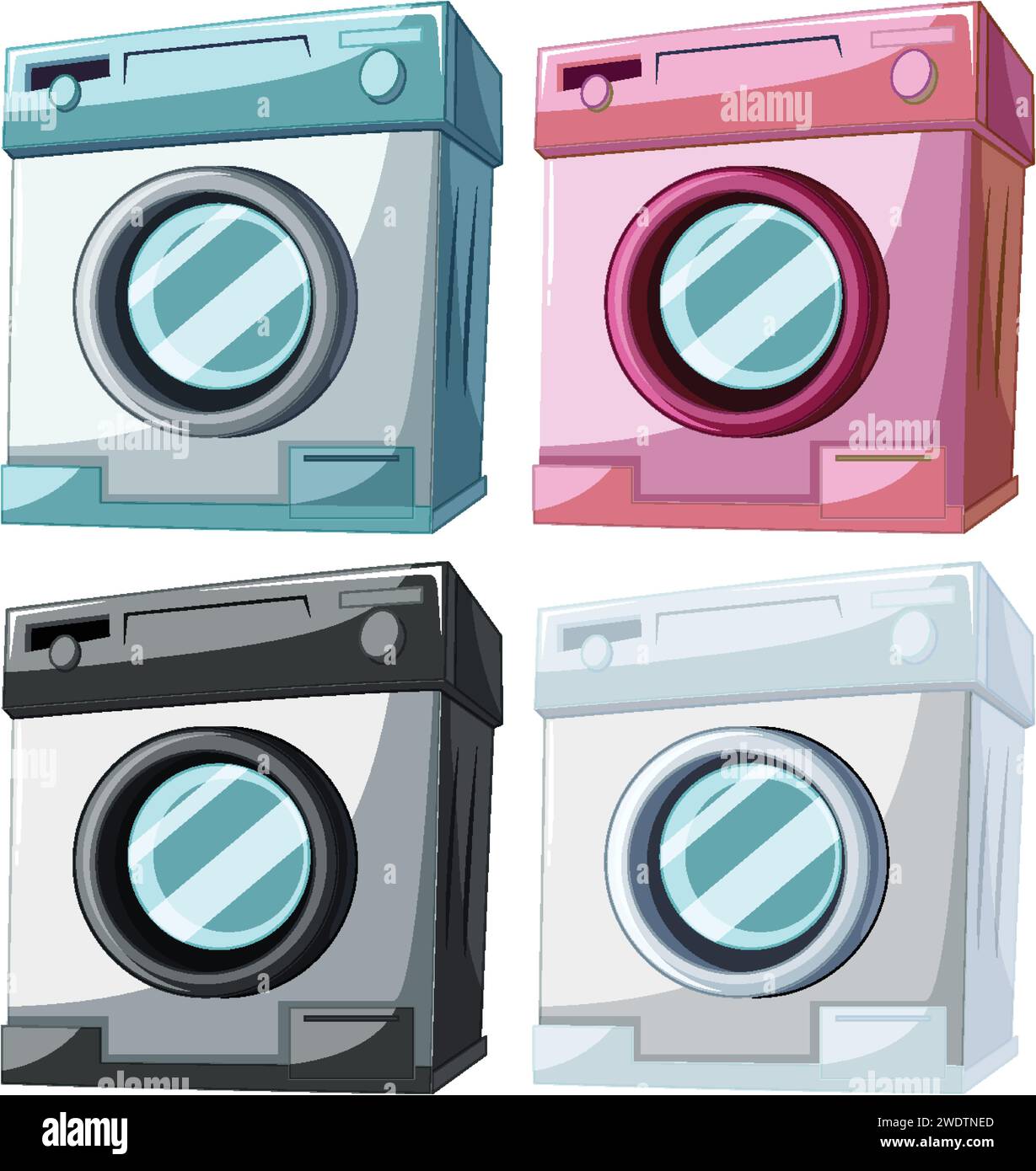 Colorful washing machines Stock Vector Images - Alamy