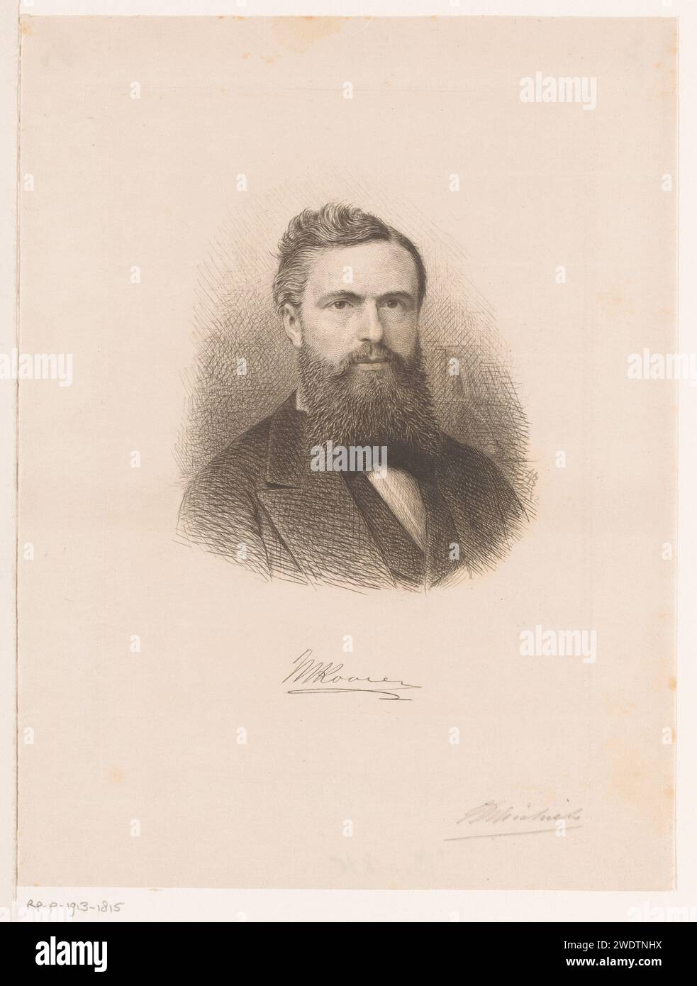 Portrait of Max Rooses, Jean Baptiste Pierre Michiels, 1882 print paper ...