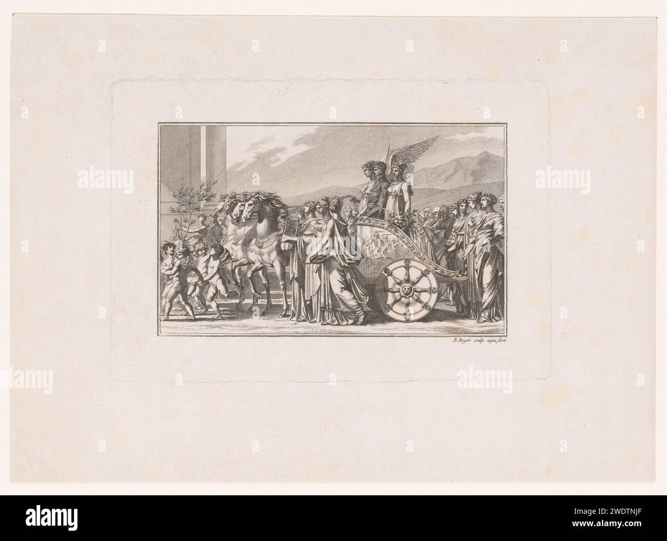 Napoleon I Bonaparte on triumph wagon with victory and peace ...