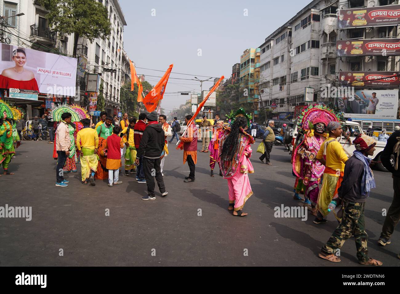In a burst of color and festivity, Kolkata witnessed a lively rally ...