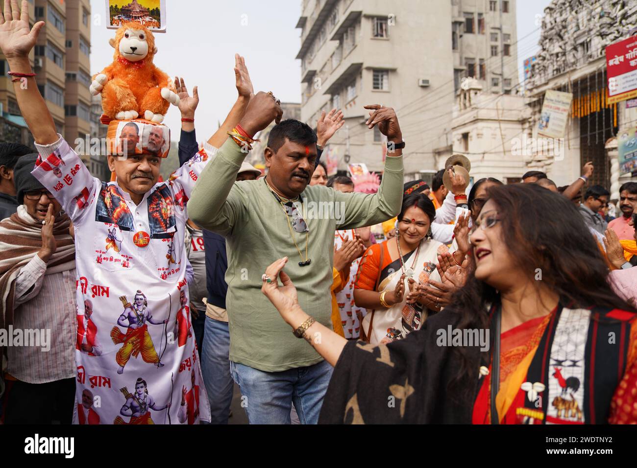 In a burst of color and festivity, Kolkata witnessed a lively rally ...
