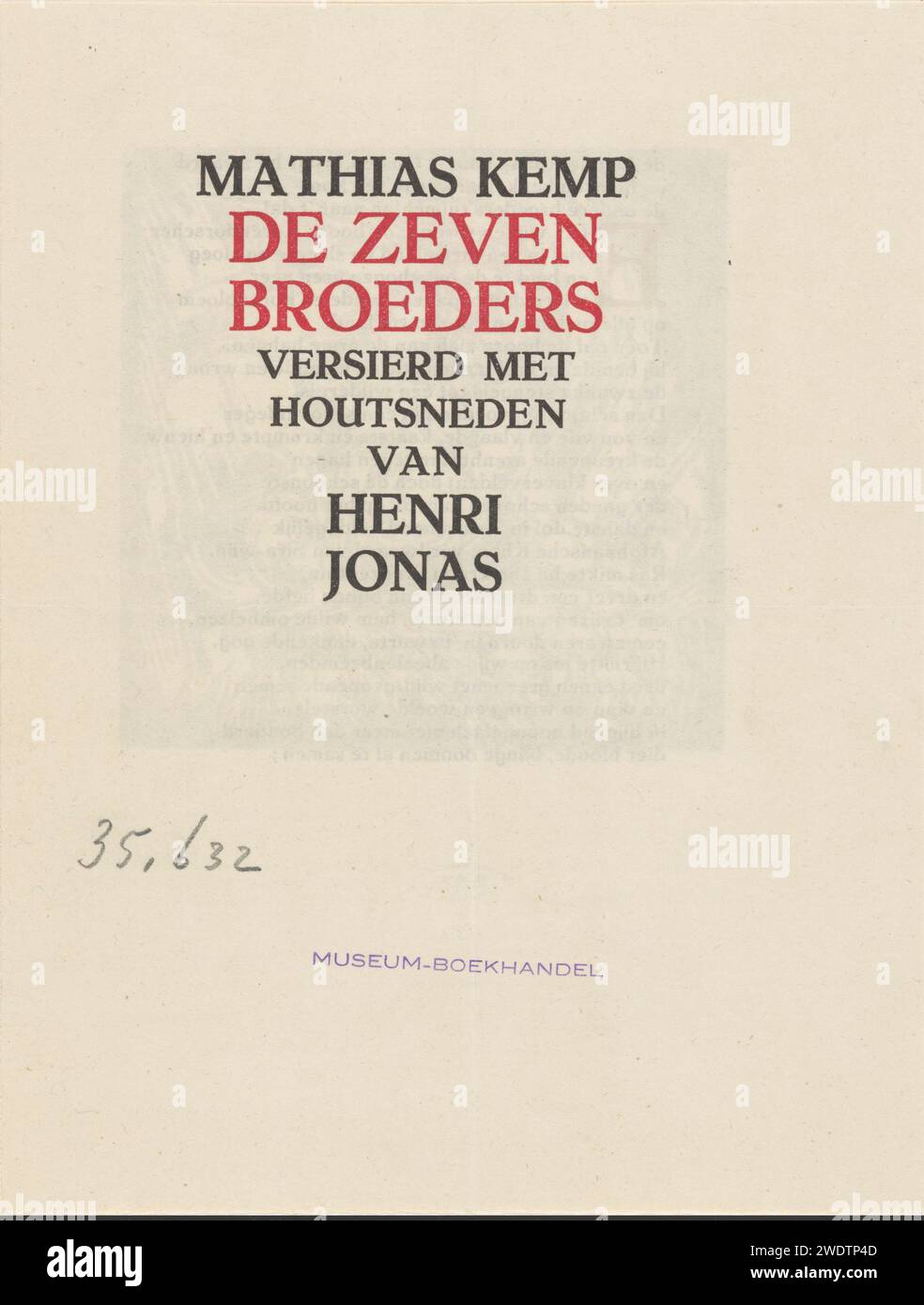 Advertising brochure for the seven brothers of Mathias Kemp, Henri ...