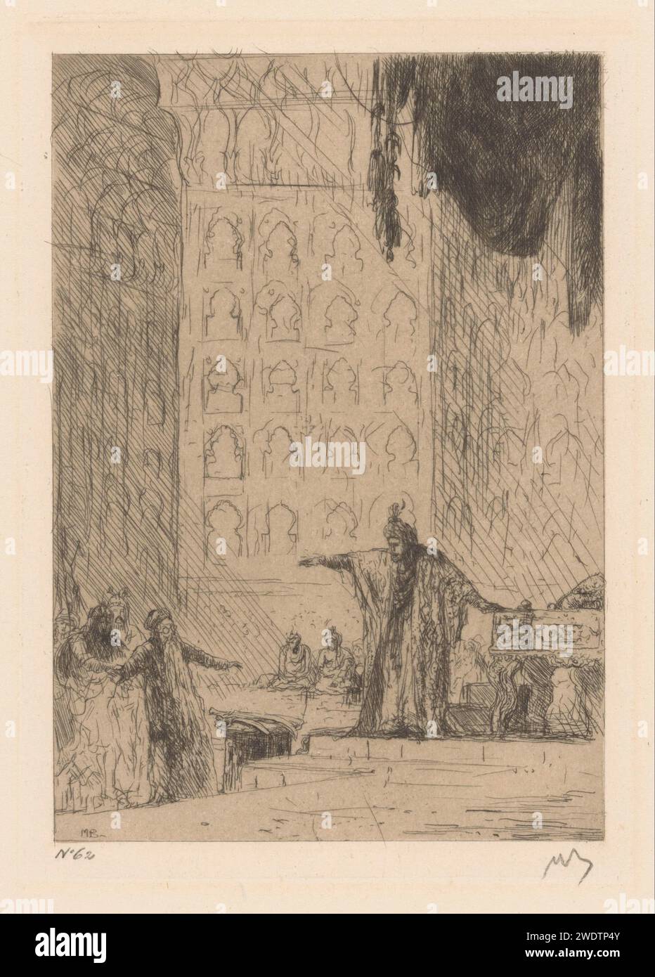 Vathek, Marius Bauer, 1899 print Illustration with the Gothic novel ...