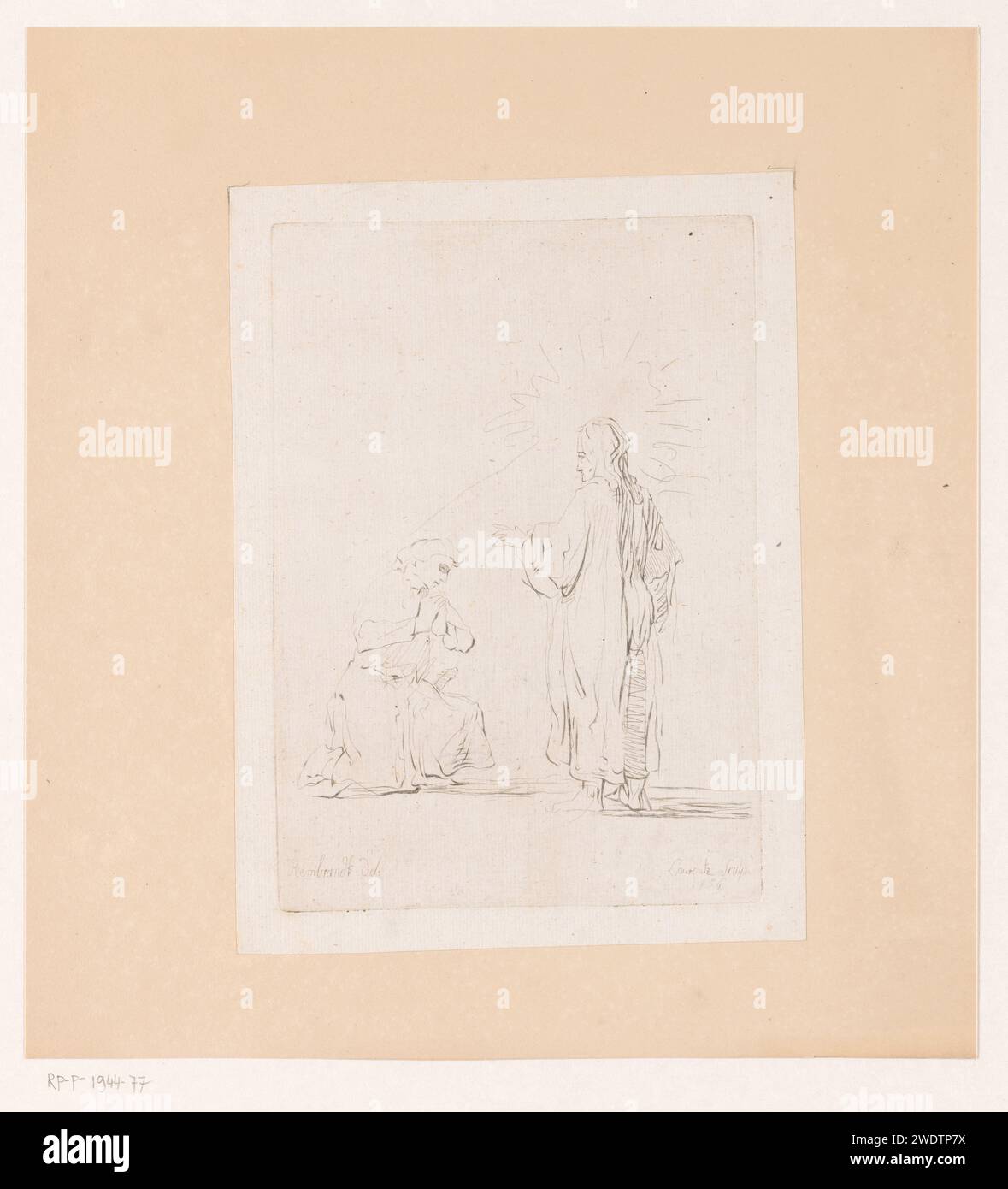 Christ for a kneeling praying man, Johann Daniel Laurentz, After ...