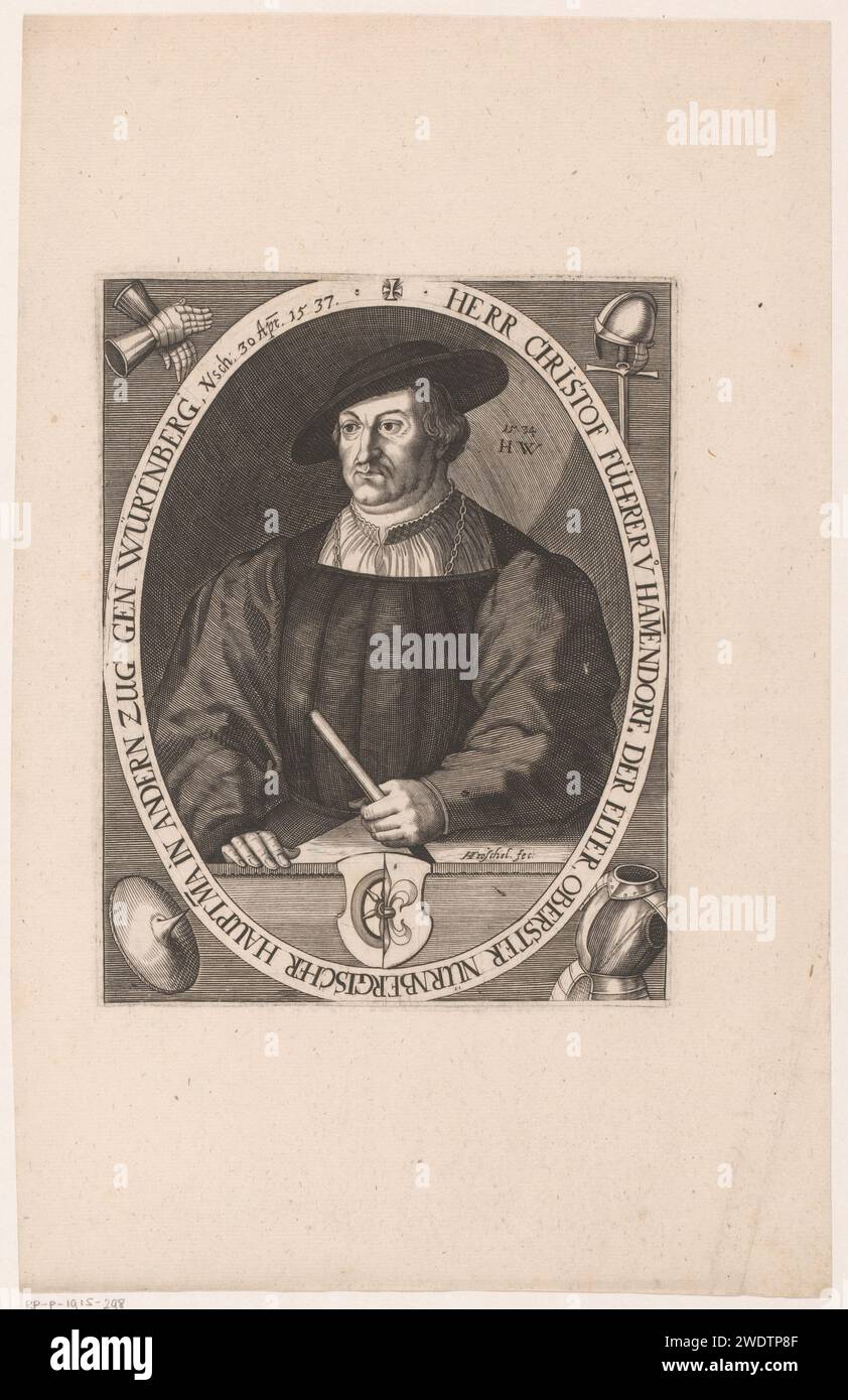 PortraT van Christoph I Fürer von Haimendorf, Hans Troschel, after ...
