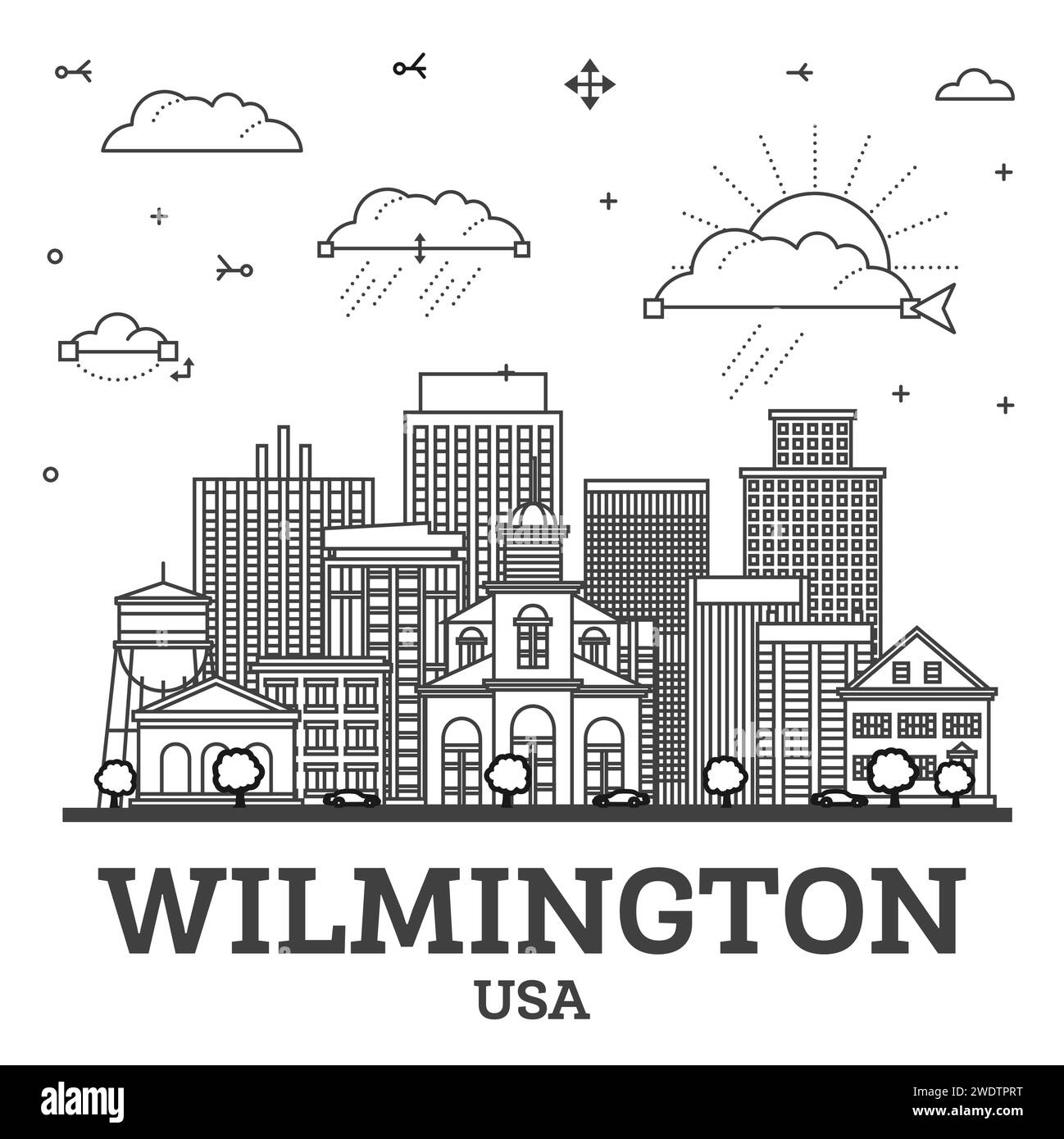 The wilmington delaware skyline Stock Vector Images - Alamy